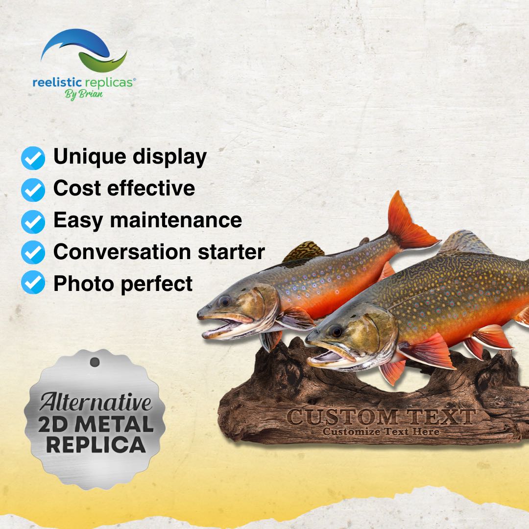 Personalized Brook Trout Replica Driftwood Scene | Reelistic Replicas